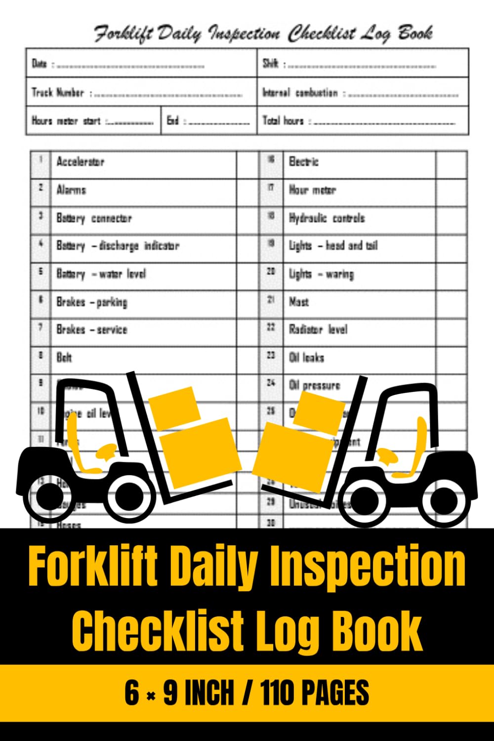 Forklift Daily Inspection Checklist Log Book: forklift operator daily ...