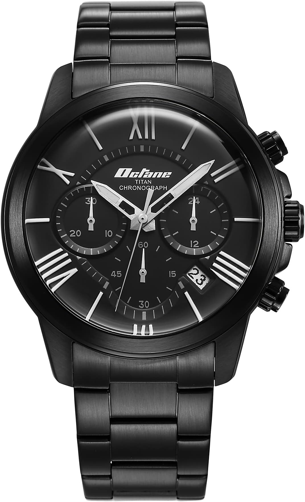 Fossil Nate Chronograph Analog Black Dial Grey Band Men's Stainless ...