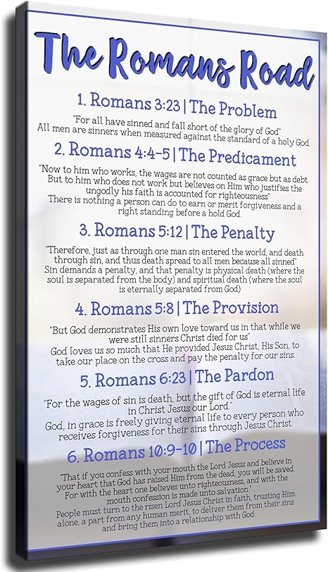 Amazon.com: The Roman Road to Salvation- Romans Road Tract Verses Art ...
