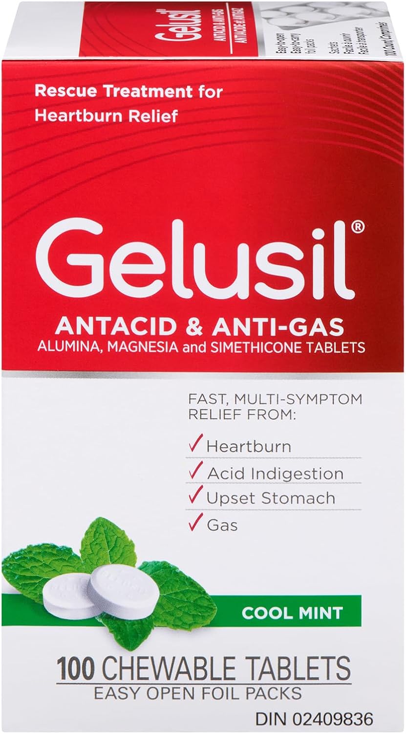 Gelusil® Antacid Chewable Tablets - 100 Count, Fast Relief of Upset ...