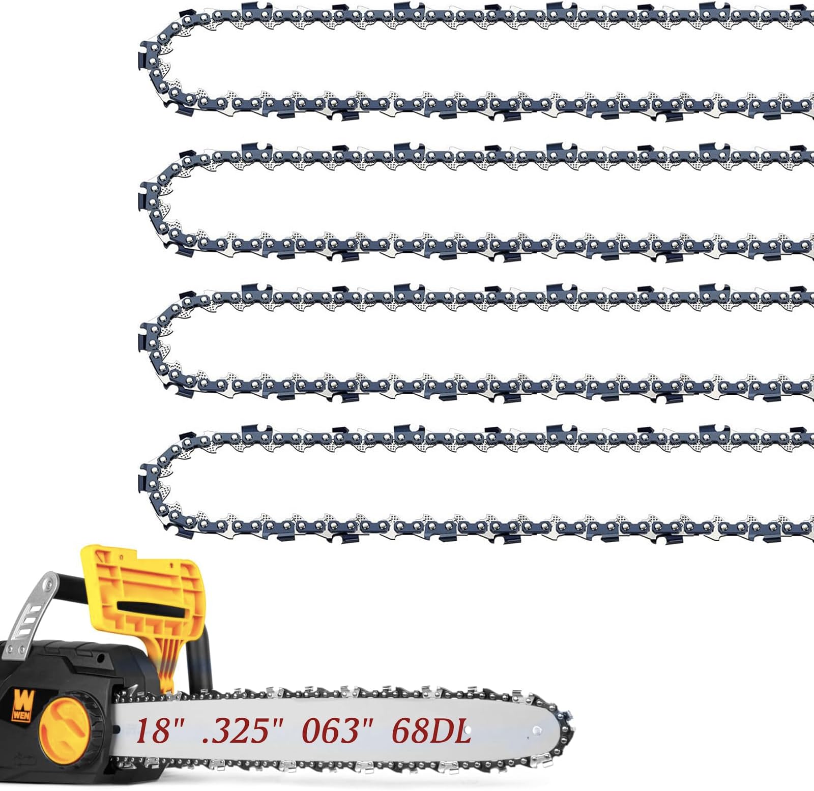 Amazon.com: 18 Inch Chainsaw Chains .063" Gauge .325" Pitch 68 Drive Links, Fit For Stihl 025 ...
