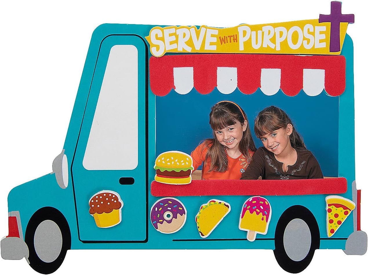 Amazon.com: Fun Express Food Truck VBS Picture Frame Magnet Craft Kit ...