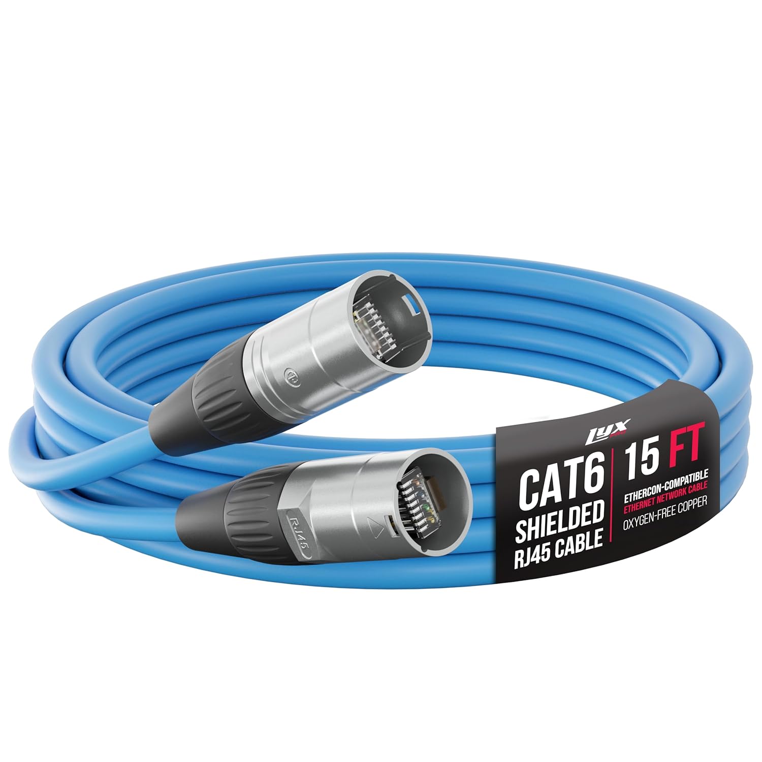 LyxPro 15 Feet Shielded CAT6 Ethercon Cable - Professional Audio ...