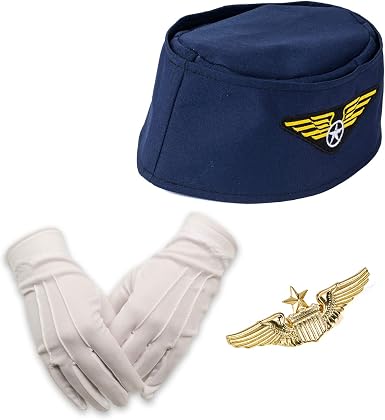 Tigerdoe Sombrero de azafata - Disfraz de asistente de vuelo - Azafata ...