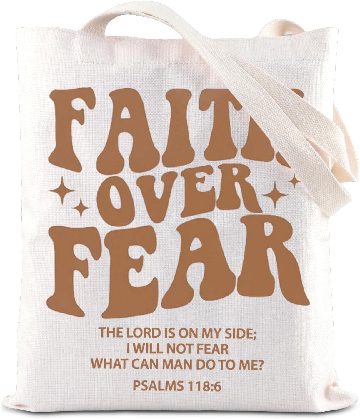 ENSIANTH Faith Over Fear Tote Bag Bible Verse Gift Faith Over Fear ...