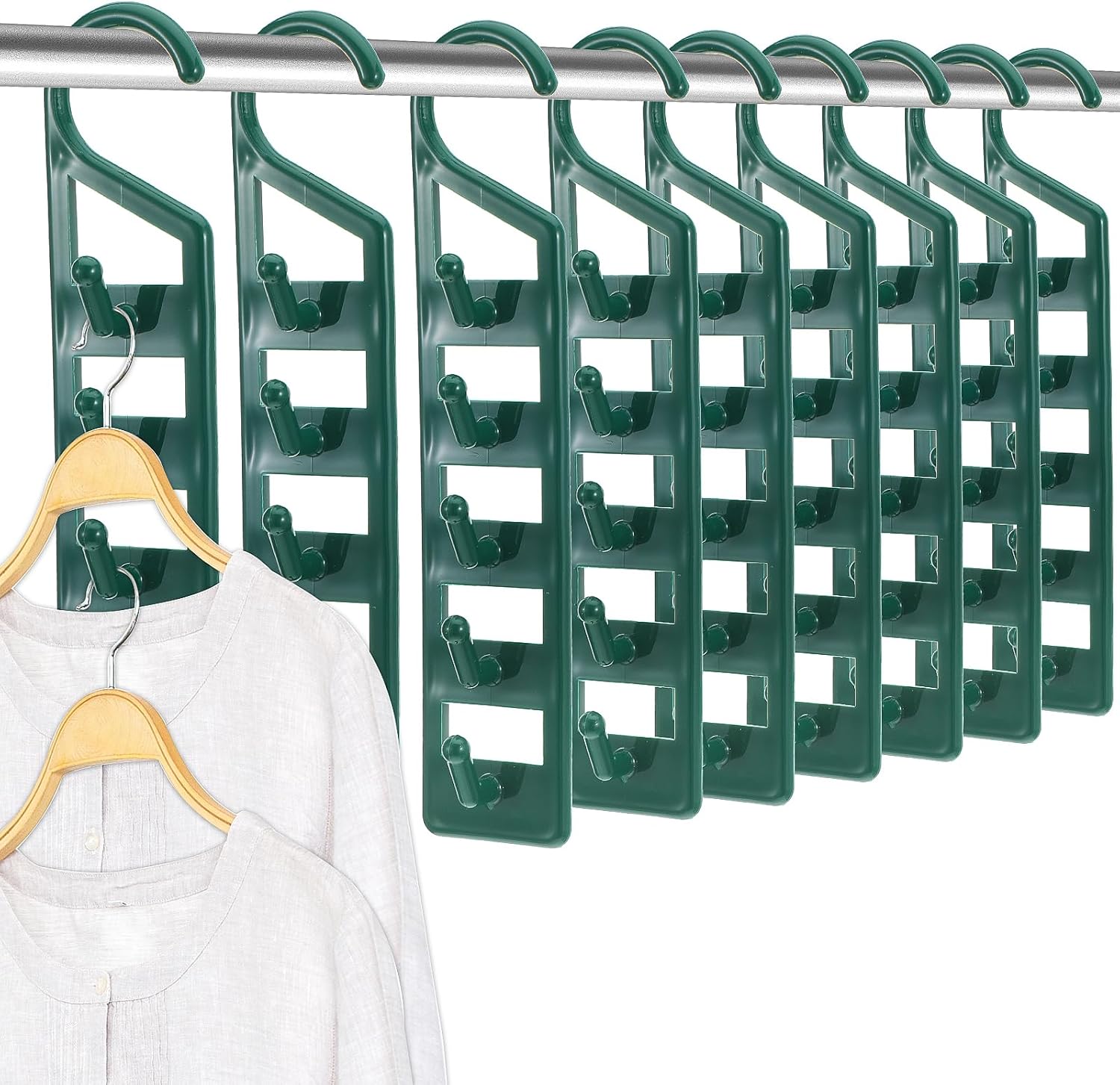 Amazon.com: 15 Pack Space Saving Hanger Holders, Sturdy Plastic Clothes ...