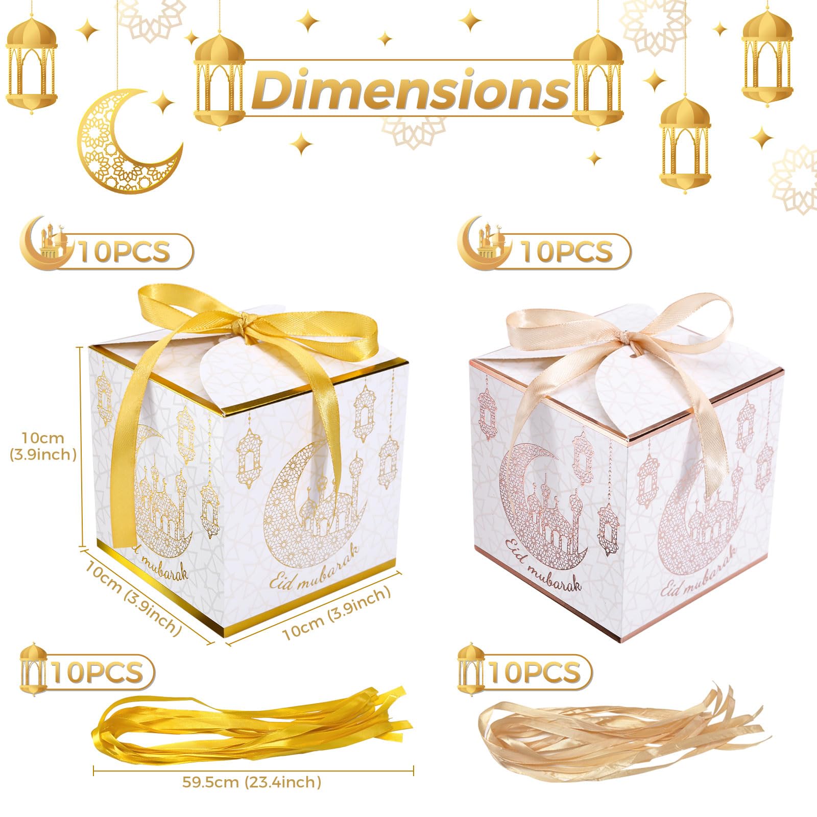 Snapklik.com : 20Pcs Eid Mubarak Boxes Eid Snack Boxes Ramadan Boxes ...