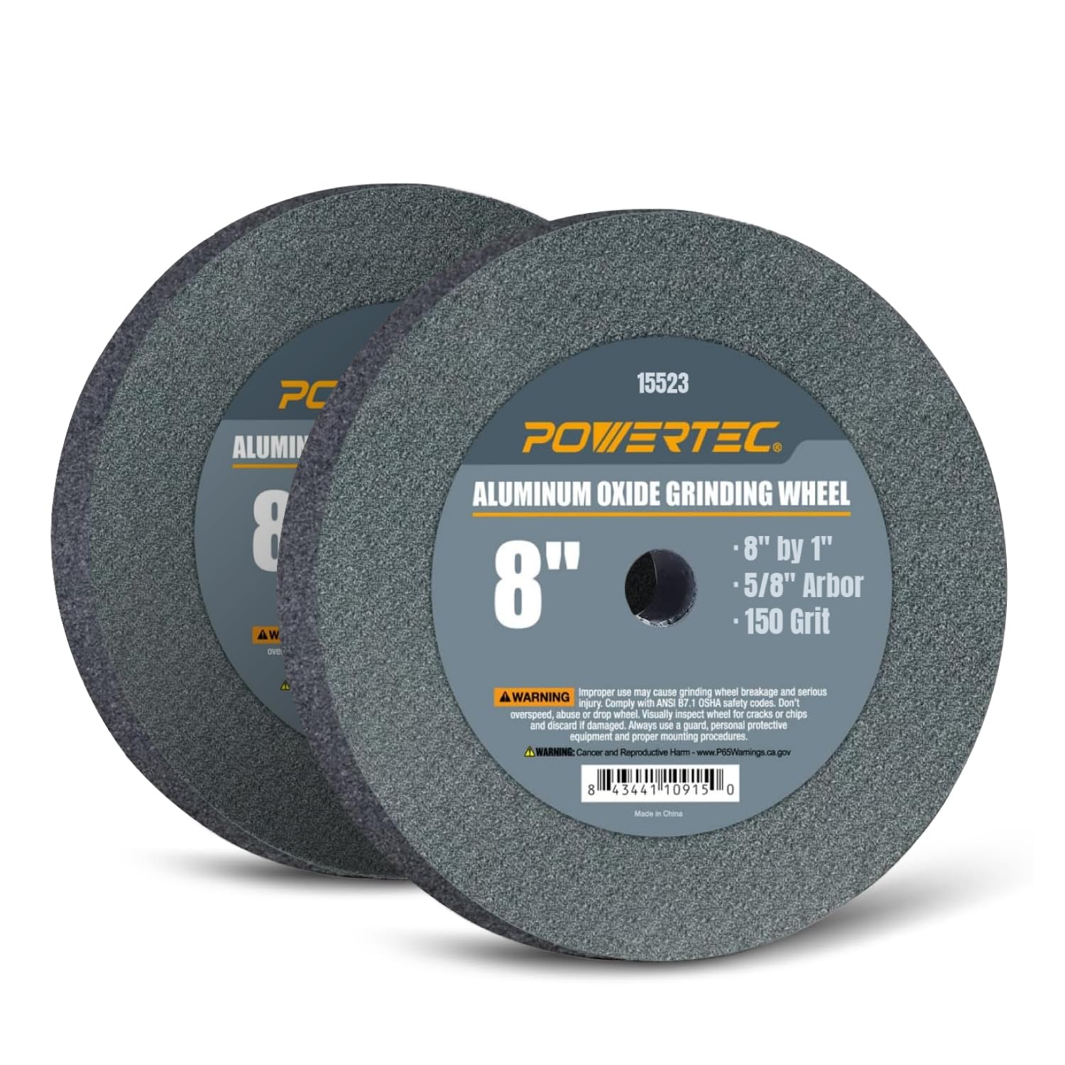 Amazon.com: POWERTEC Bench Grinder Wheel 2PK, 8 Inch Grinding Wheel 150 ...