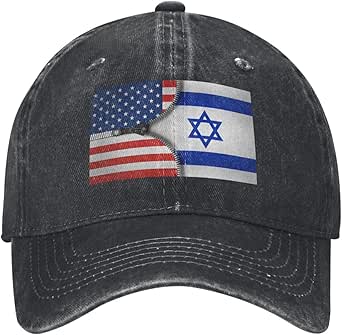 USA America and Israel Israeli Flag Vintage Cotton Washed Baseball Cap ...