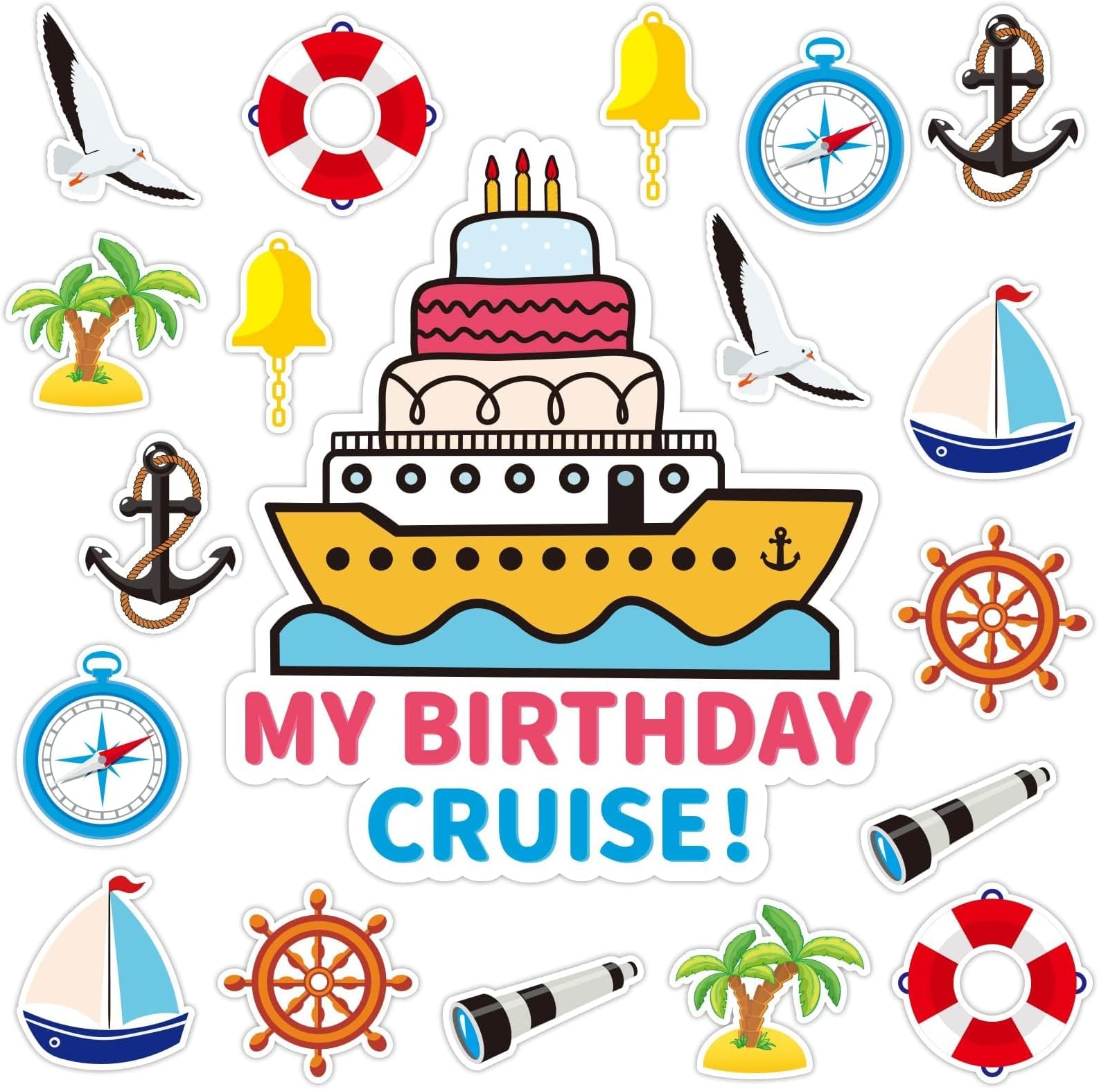 Amazon.com: Frienda 4 Pcs Birthday Cruise Door Magnets My Birthday ...