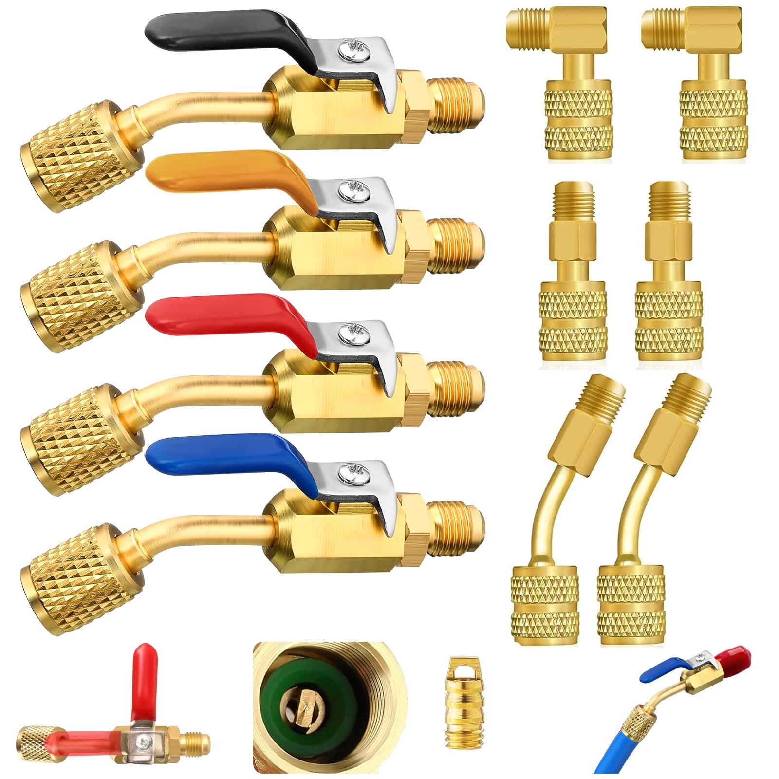 Snapklik.com : 10 Pcs Air Conditioning Refrigerant Angled Compact Ball ...