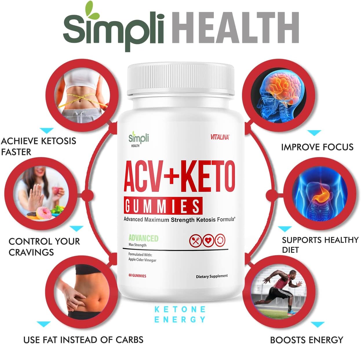 Buy 5 Pack) Simpli ACV Ketosis Gummies, Simpli Health ACV Plus ...