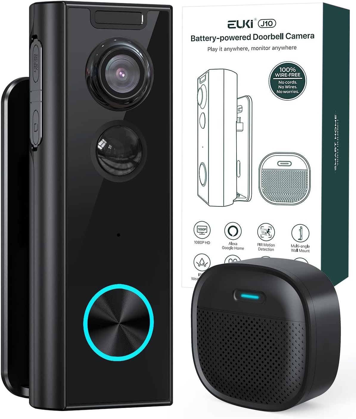 Amazon.com: Video Doorbell Camera Wireless with Chime, with Multi-angle ...