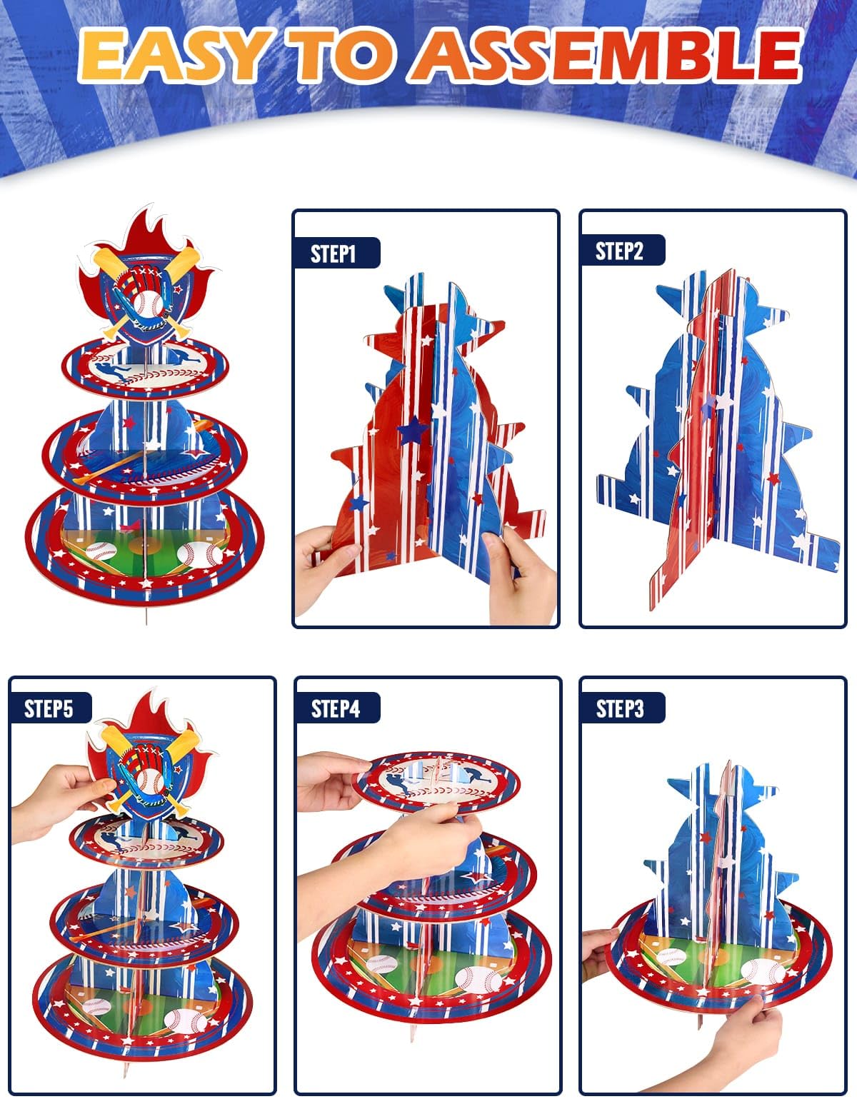 Snapklik.com : Baseball Cupcake Stand - Football Themed Birthday ...