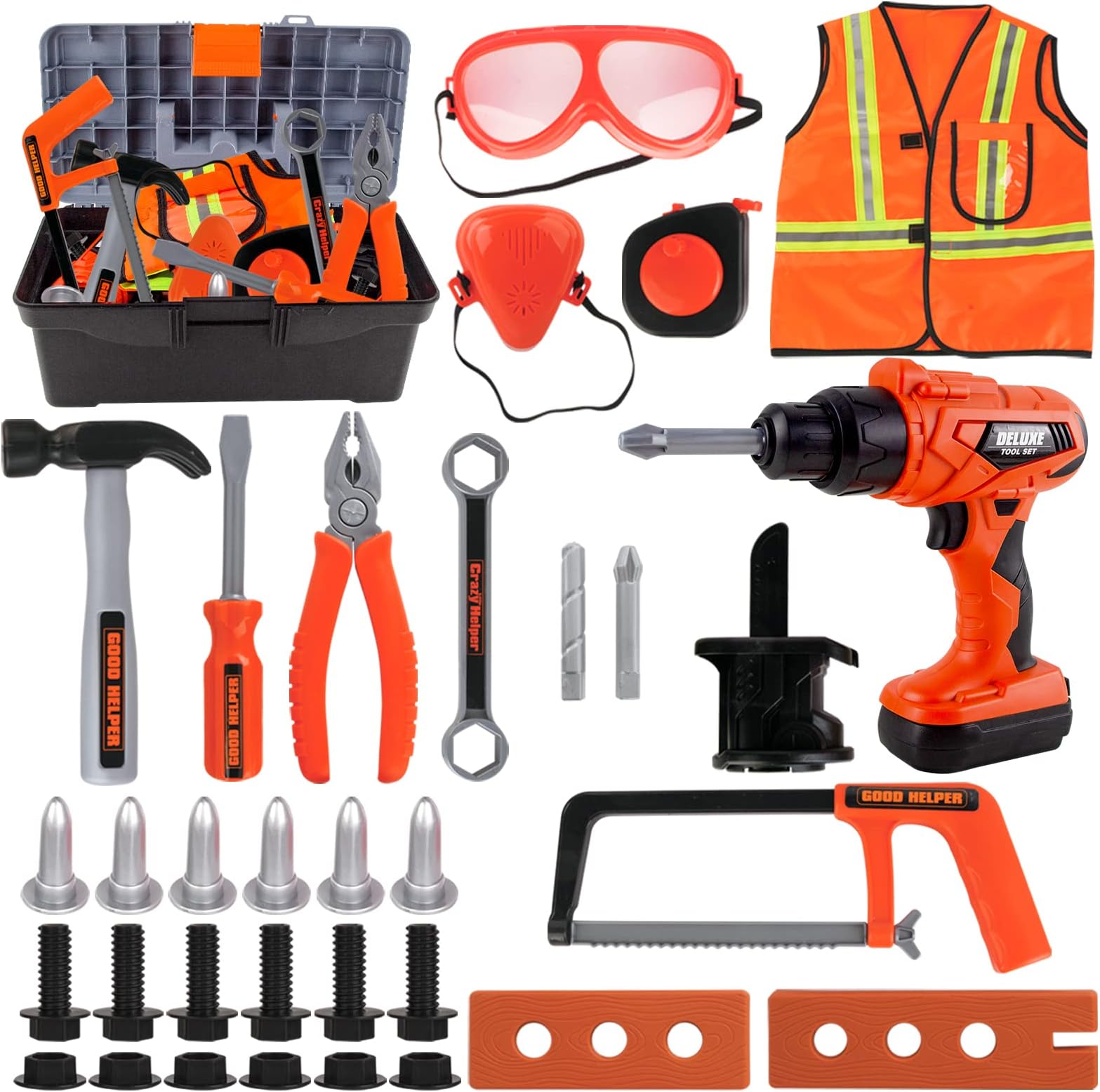 My First Tool Set by DIYjr - Real Tool Set for Kids Steel Forged Tools ...