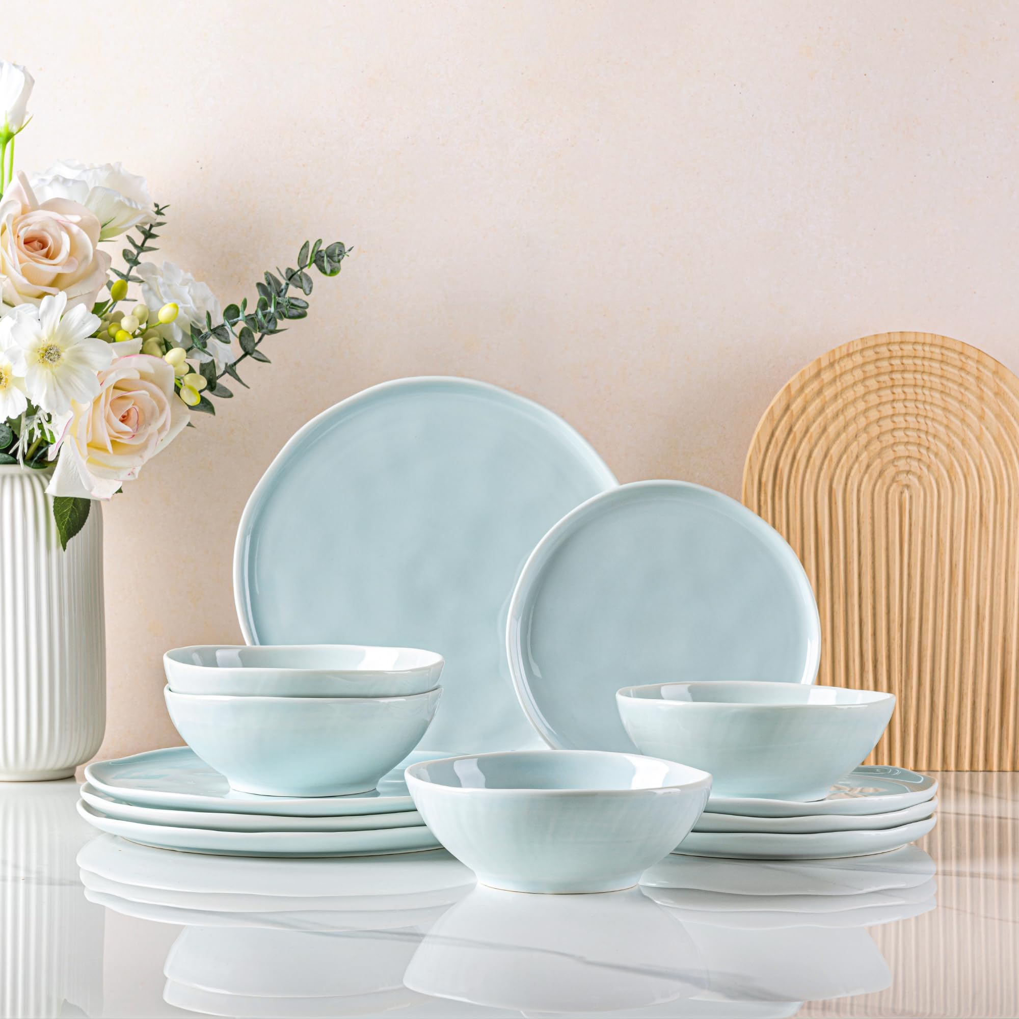 Amazon.com | vancasso Sabine Stoneware Dinnerware Set 12 Pieces ...