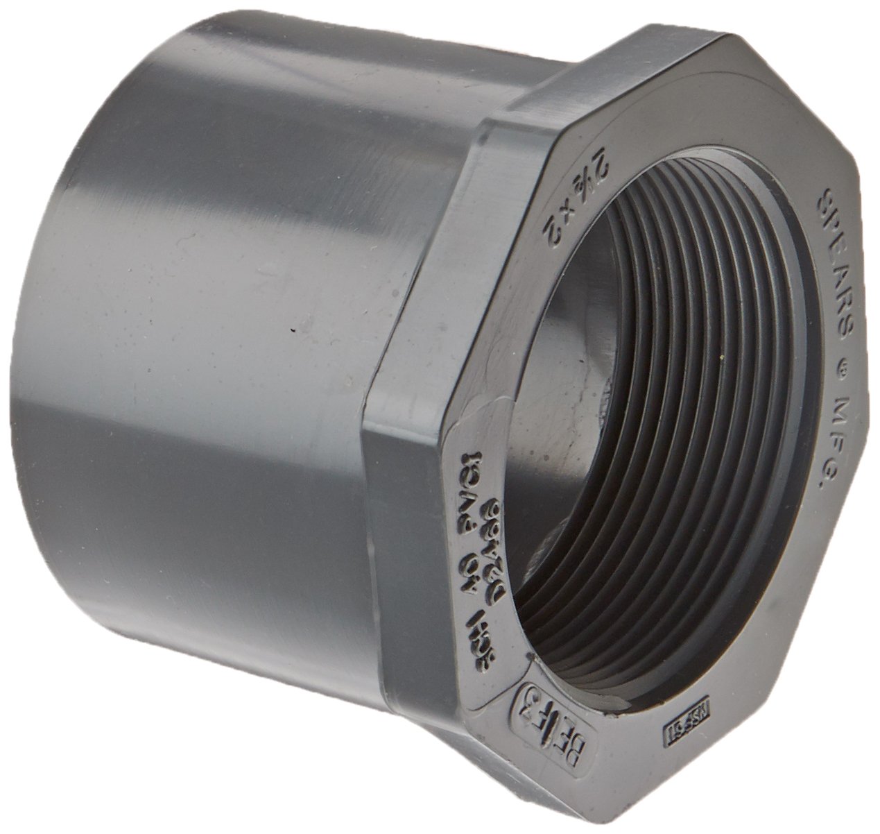 Spears 838 Series PVC Pipe Fitting, Bushing, Schedule 80, 2-1/2" Spigot ...