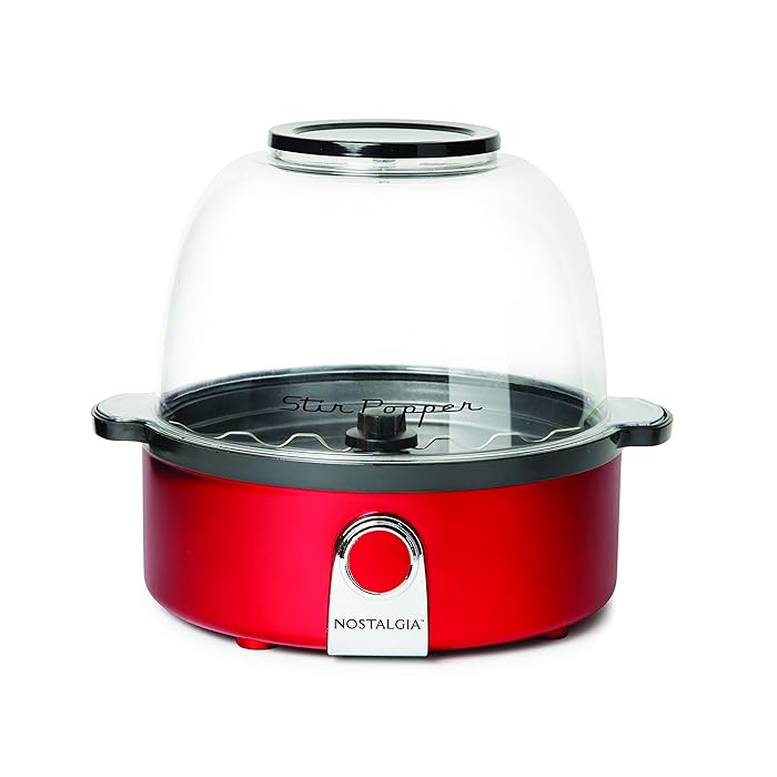 Buy Nostalgia Classic Retro Red Stirring Popcorn Popper With Quick-Heat ...