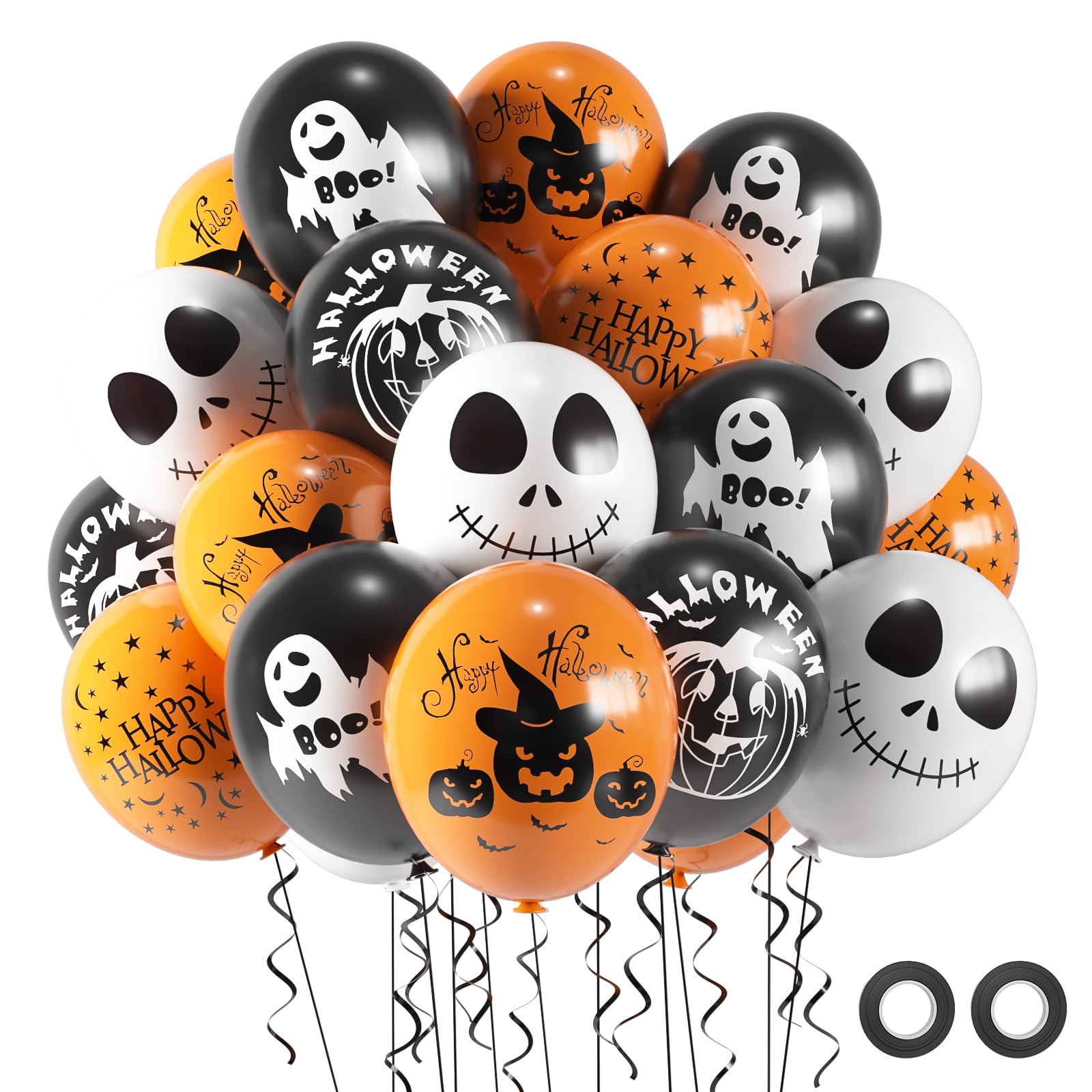 Amazon.com: Halloween Balloons Set, 50 Pcs 12 inch Halloween Balloon ...