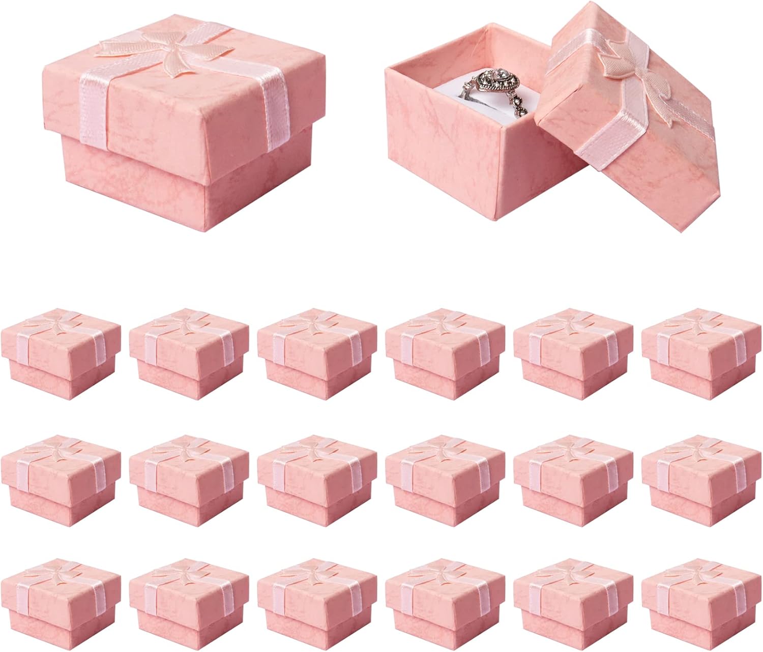 Nideen 18 Pack Ring Gift Boxes Bulk, 4× 4cm Jewellery Gift Boxes with ...