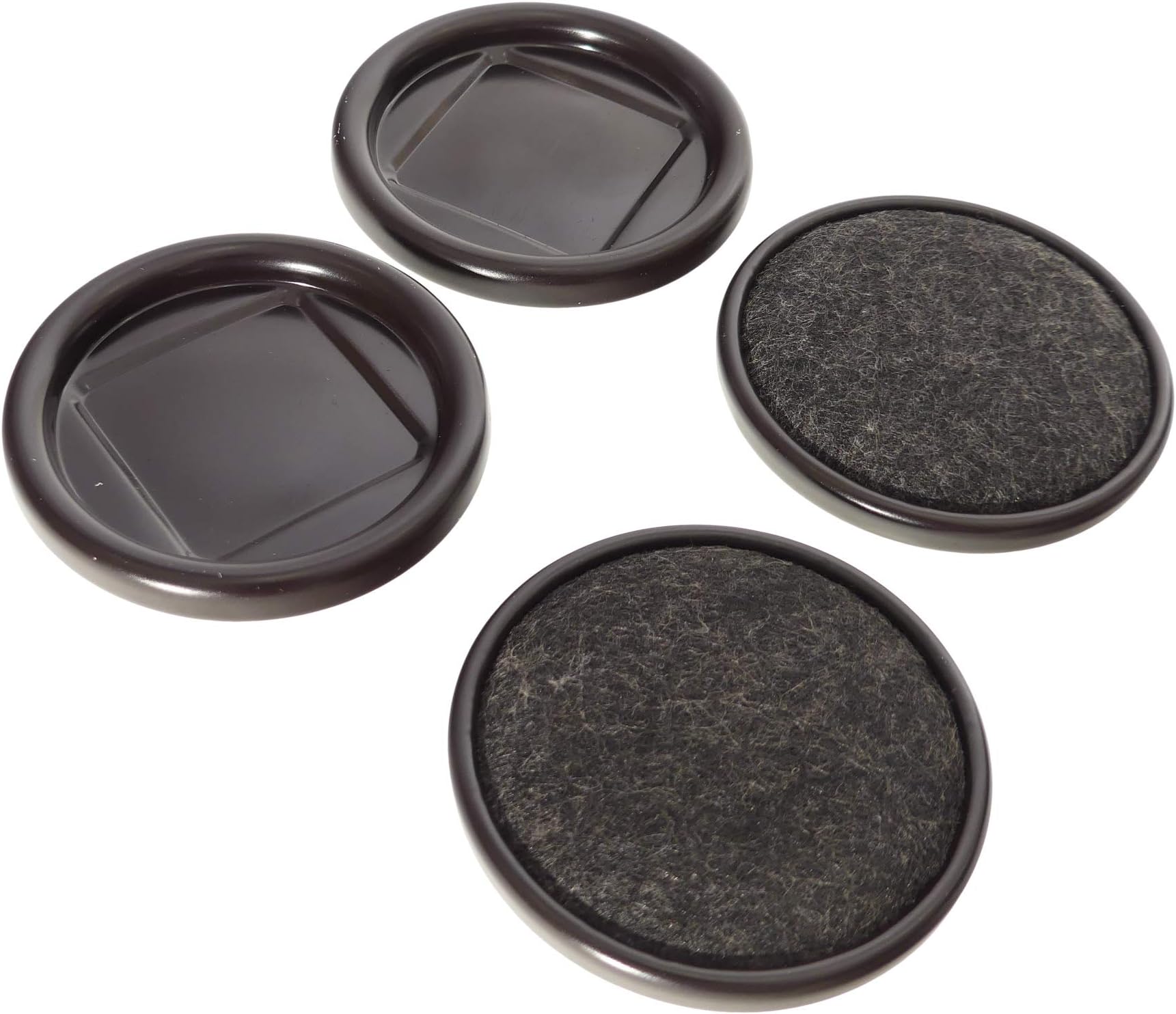 SoftTouch 2 1/2" Square Reusable Carpet Bottom Furniture Caster Cups to ...