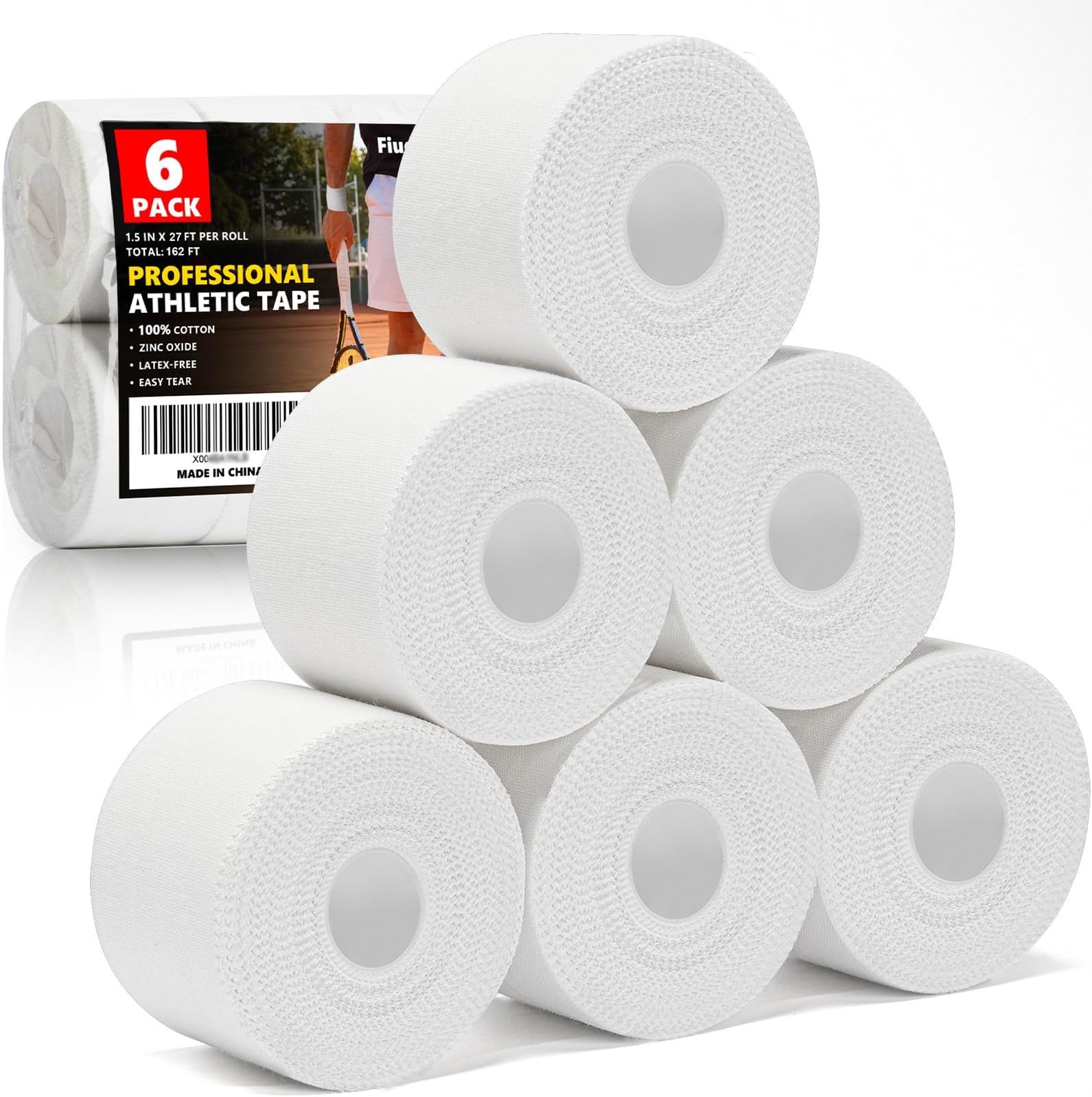 Amazon.com: Professional 6 Pack White Athletic Sports Tape - 1.5 Inch × ...