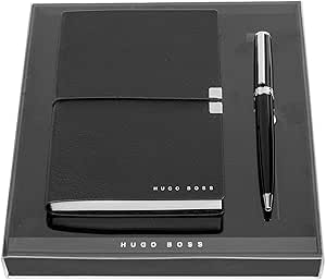 Amazon.com : HUGO BOSS Writing Set Ballpoint Pen Gear Icon and A6 ...