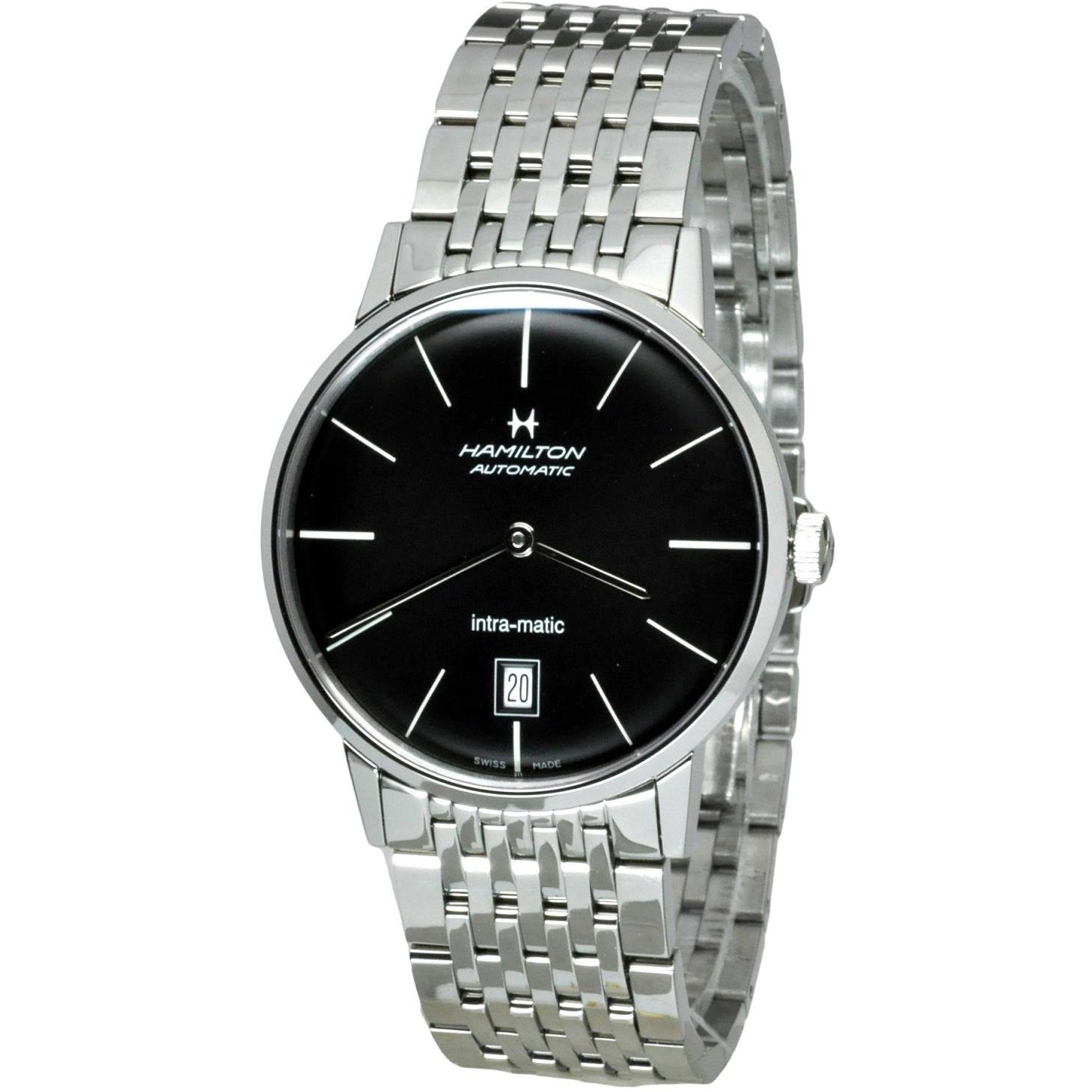 Hamilton Intra-Matic Automatic Black Dial Mens Watch H38455131 ...