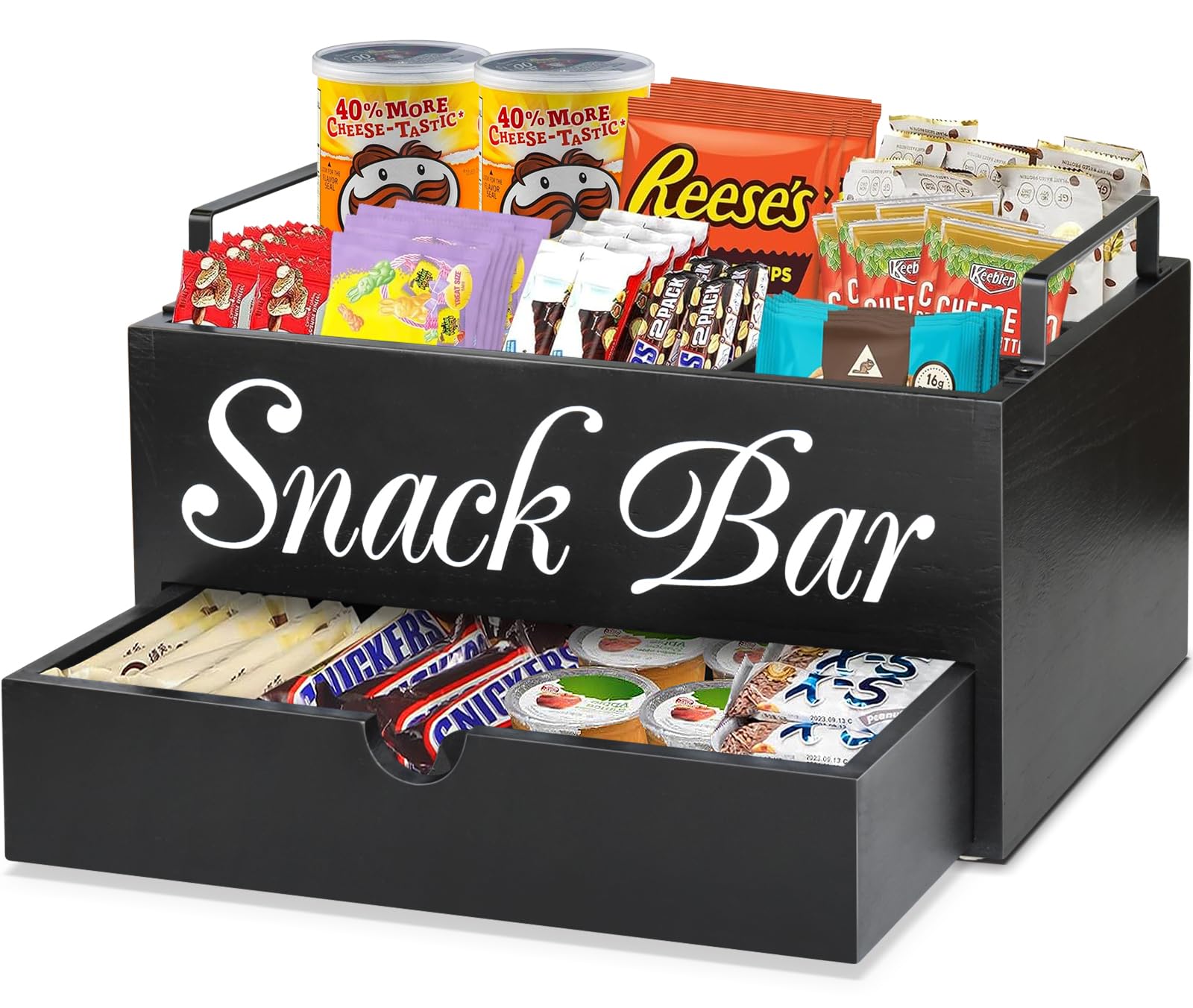 Amazon.com: Snack Organizer for Countertop, Wood Snack Storage Bins ...