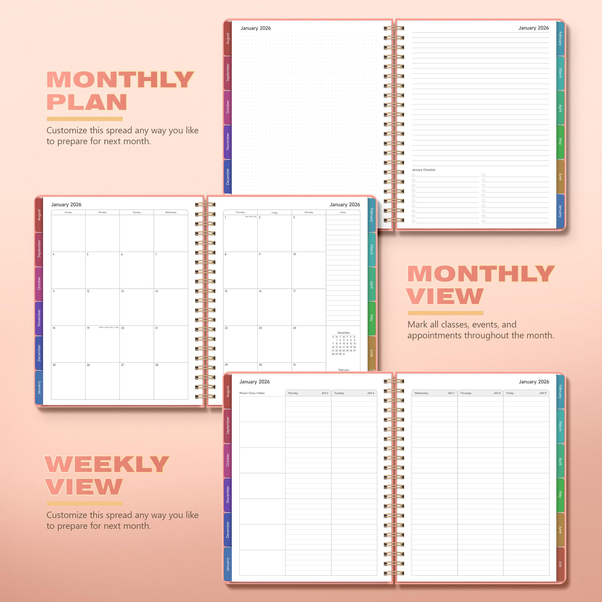Monthly Planner 2025-2026 Teacher Planner 2025-2026 - Teacher Lesson ...