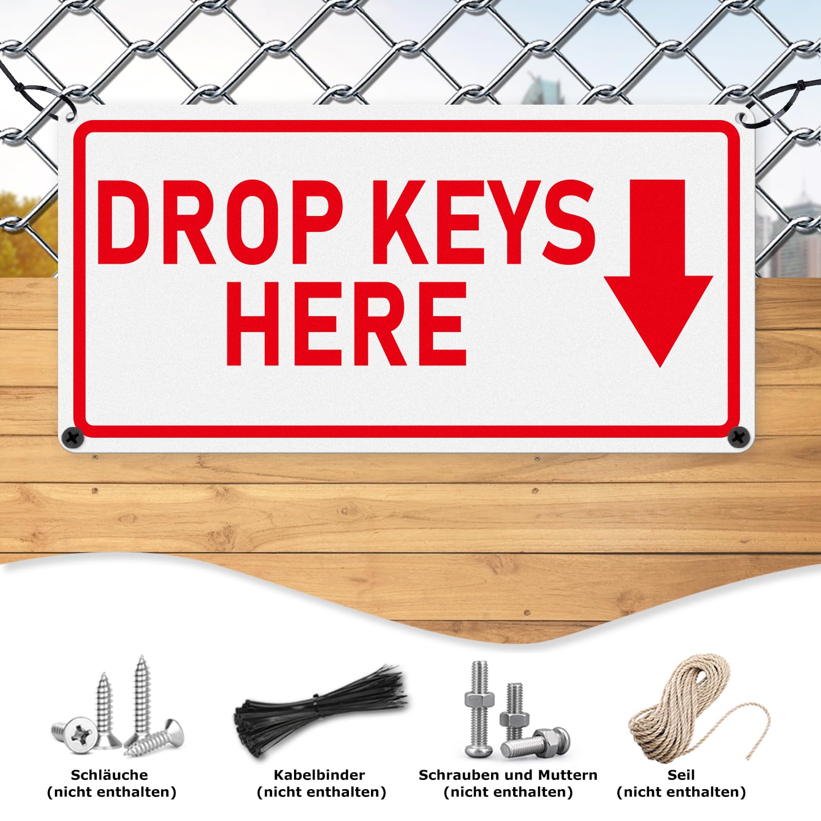 Snapklik.com : Drop Keys Here Sign 12 6 Inches Aluminum Self Adhesive ...