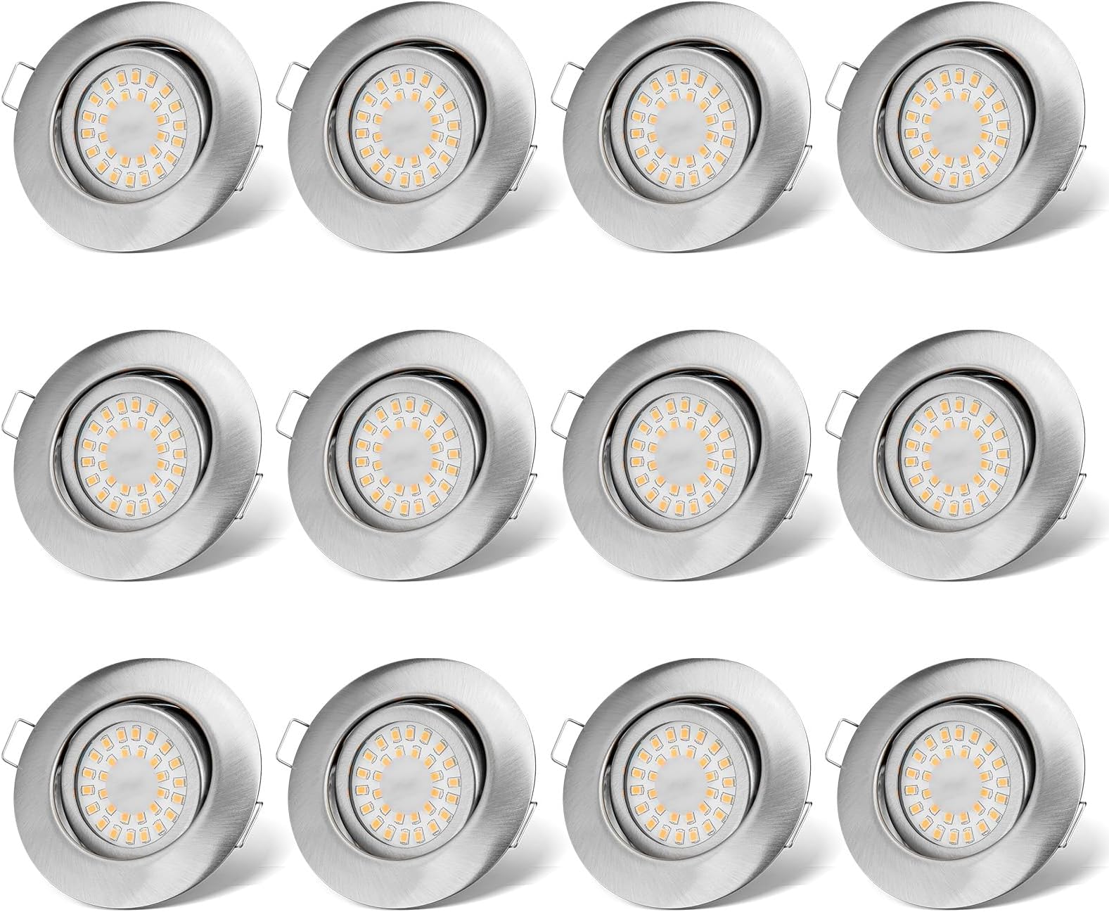Maxkomfort 6x IP44 LED Bad Einbaustrahler 230V sehr flach 5,5W RUND ...