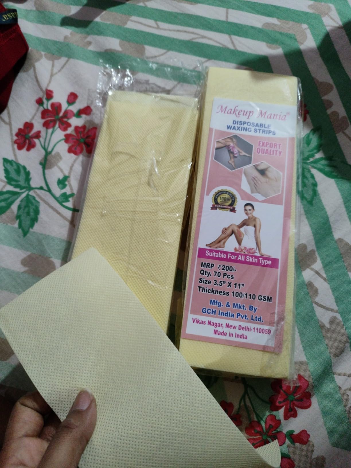 Makeup Mania 140 Pcs Large Waxing Strips, Non-Woven Hair Removal Plain ...