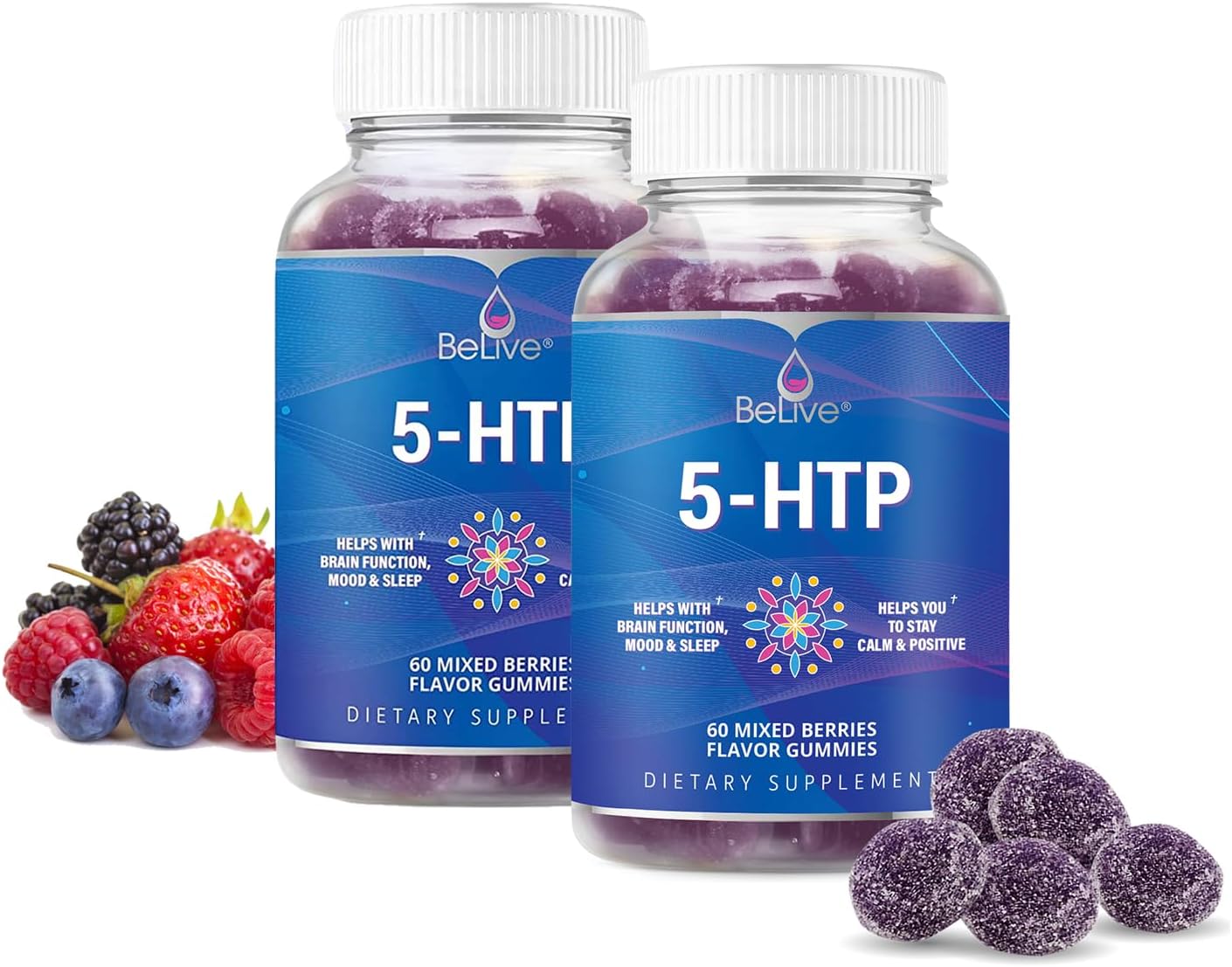 Amazon.com: BeLive 5-HTP Gummies – 2 Pack - 120 Ct I 5HTP Calming ...