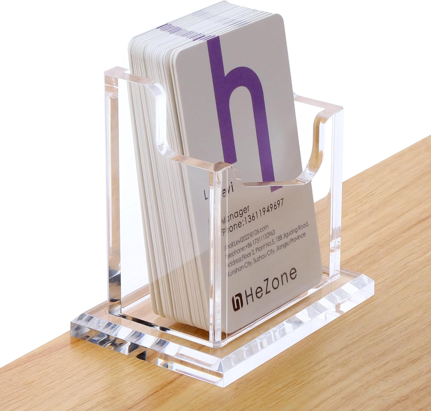Amazon.com : HeZone Vertical Business Card Holder Display for Desk 1 ...