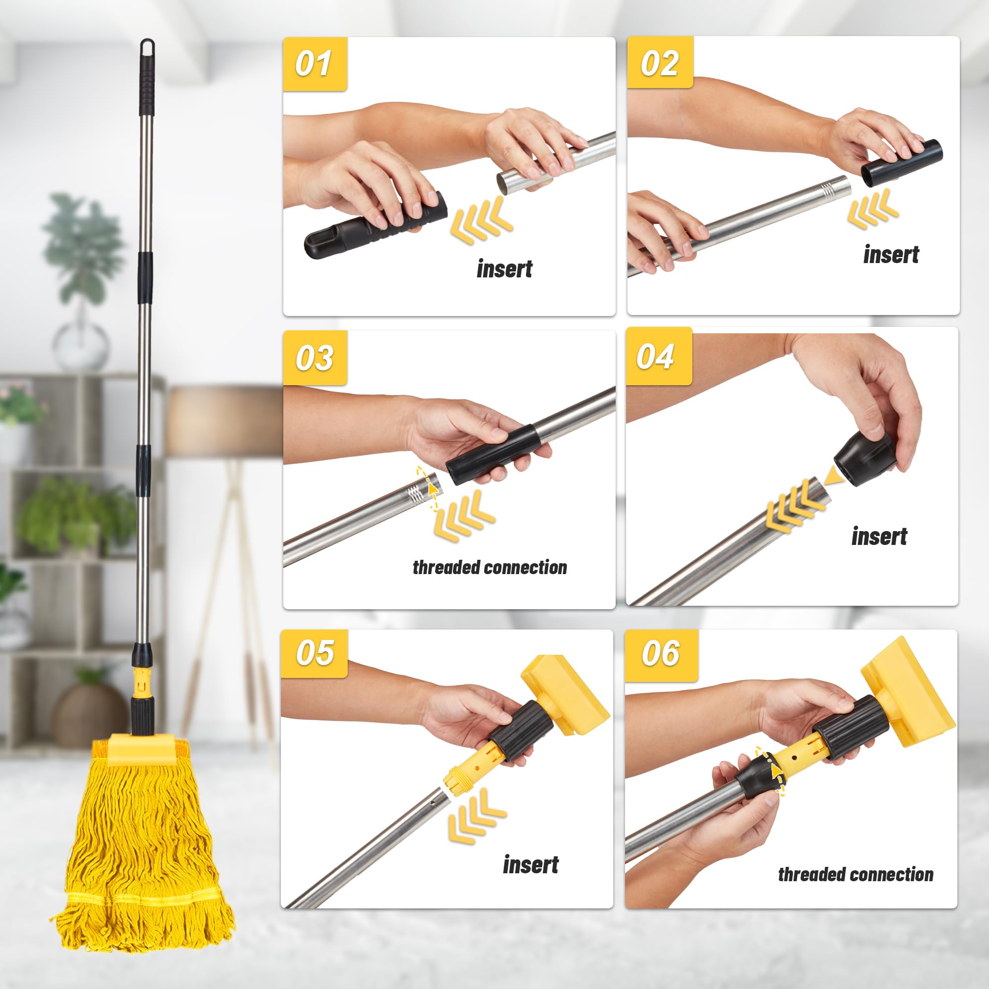 Snapklik.com : Kasunpul Commercial Mop, Looped-End String Wet Mop ...