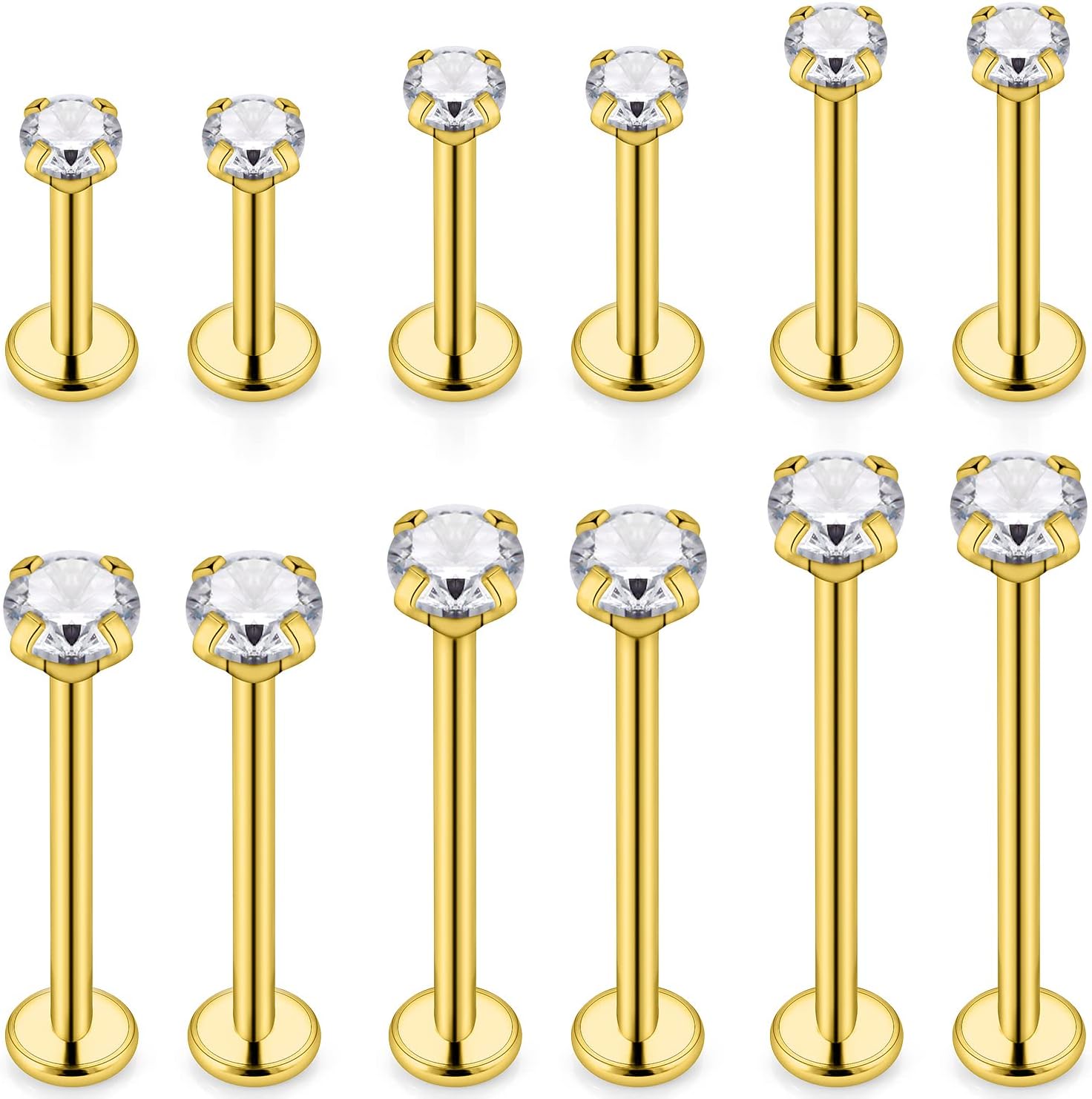 Amazon.com: Ftovosyo 12Pcs 14G Different Sizes Flat Back Stud Stainless ...