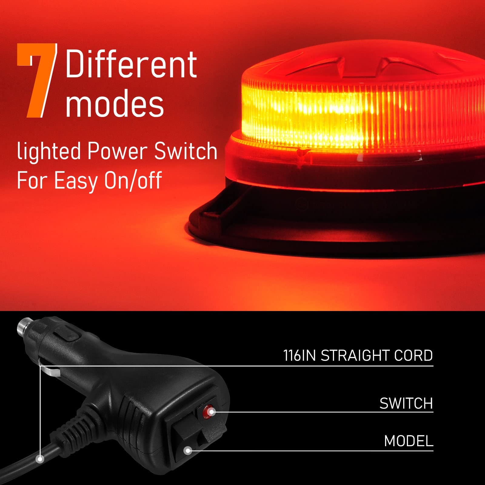Snapklik.com : Beacon Emergency Strobe Warning Lights - Magnetic Amber ...