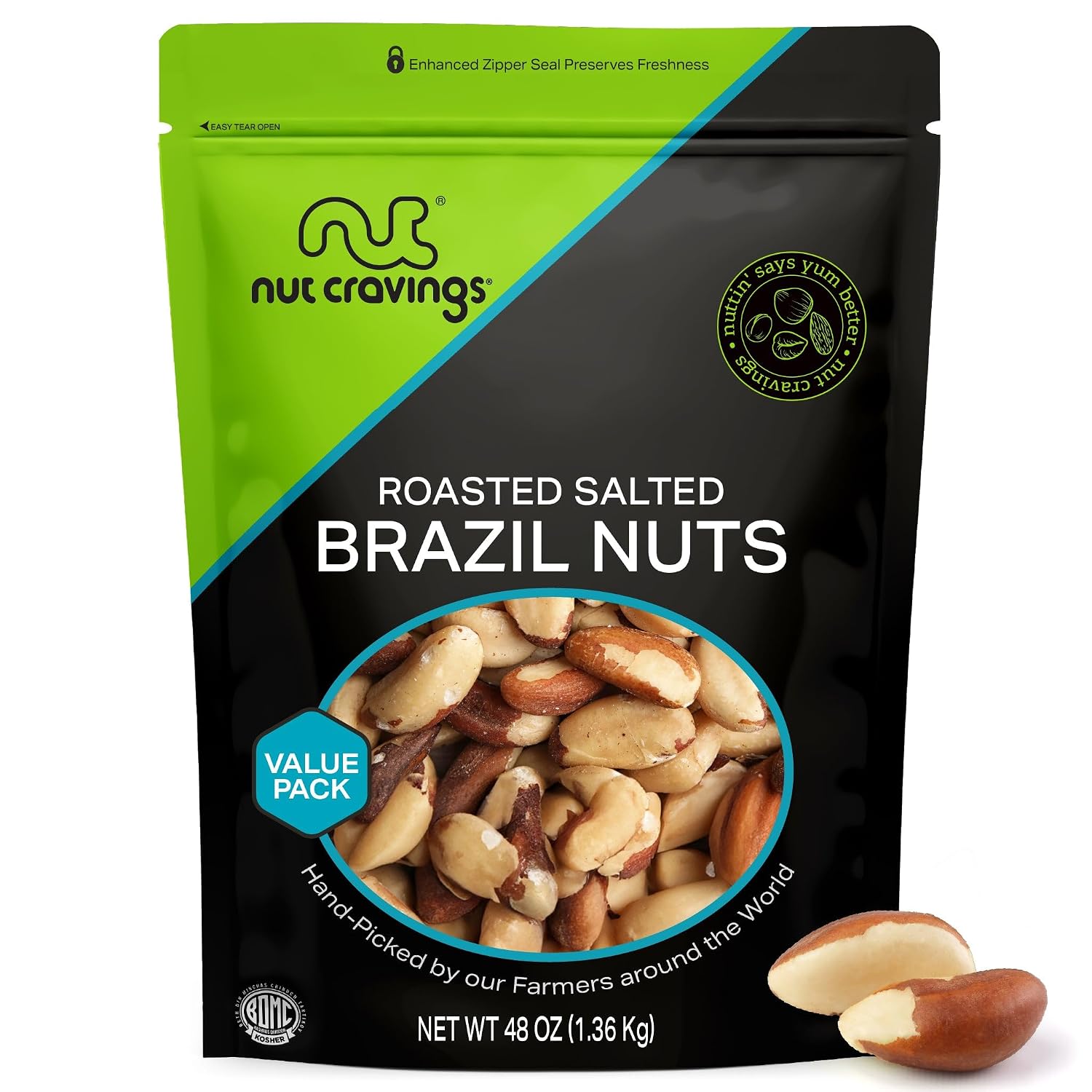 Amazon.com: NUT CRAVINGS - Brazil Nuts Roasted & Salted - No Shell ...