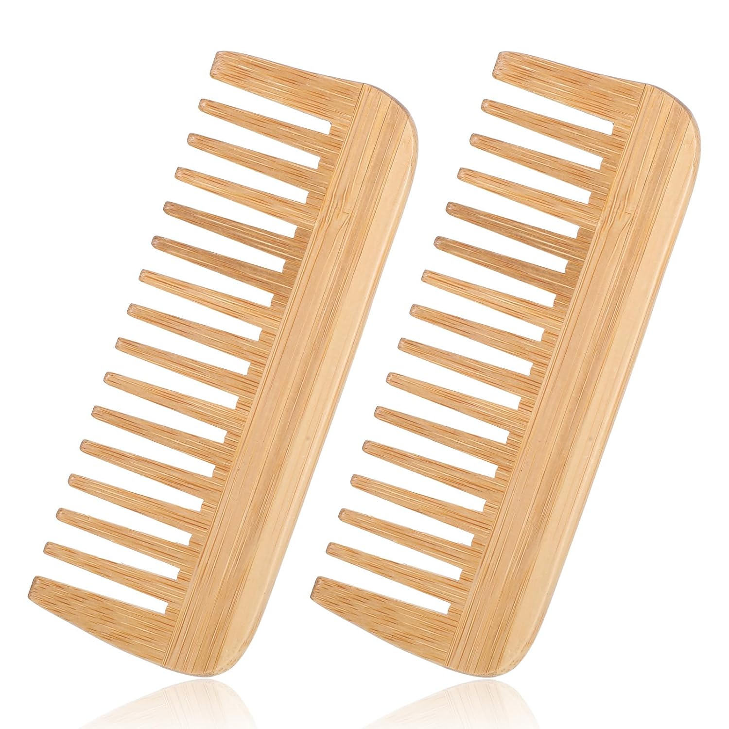 Amazon.com : 2 PCS Bamboo Wide Tooth Comb, Wooden Wide Toothed Combs ...