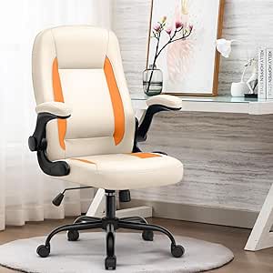 Amazon.com: Beige Desk Chair Ergonomic Office Chair Lumbar Support Desk ...