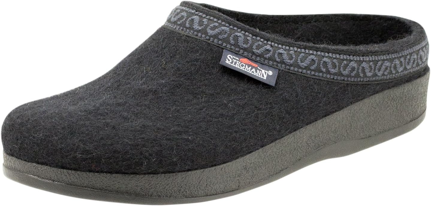 Amazon.com | Stegmann Men's Wool Felt Clog with Polyflex Sole Black ...