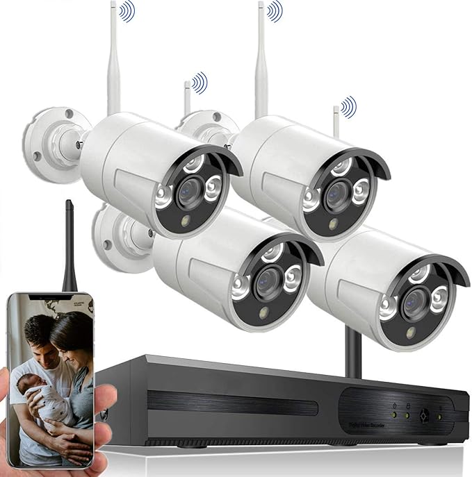 Wireless Security Camera System Full HD 1080P Home Surveillance WiFi ...
