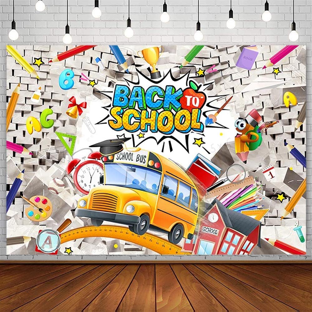 Amazon.com : AIBIIN 7x5ft Welcome Back to School Backdrop for Kids ...