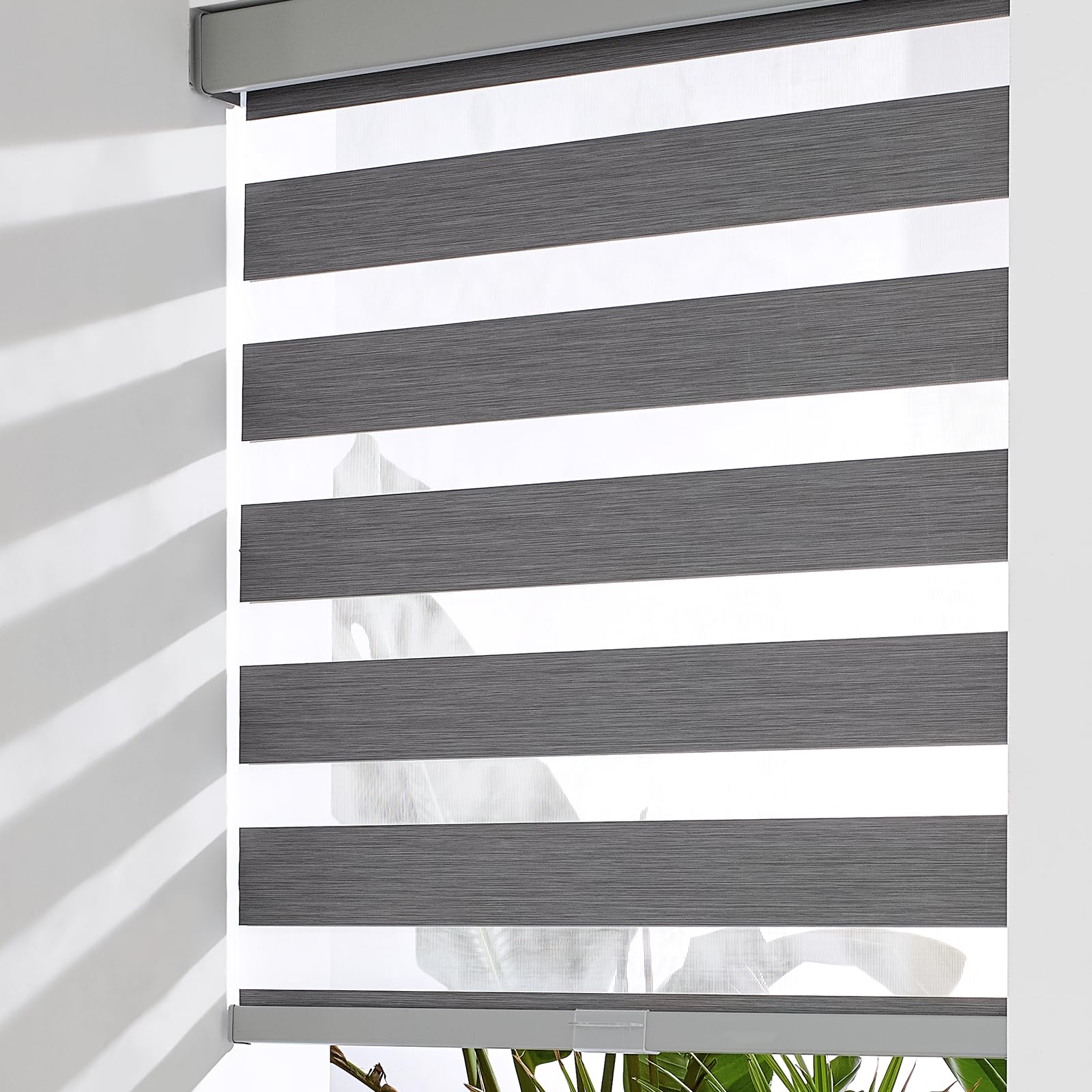 Cordless Zebra Blinds for Windows, Light Filtering Shades Dual Layer ...