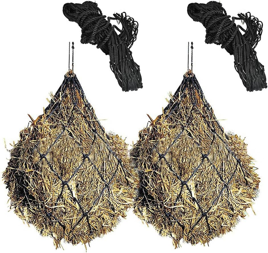 2PCS Haylage Hay Net Small Mesh Holes Strong Haynet Slow Feed Bag Horse ...