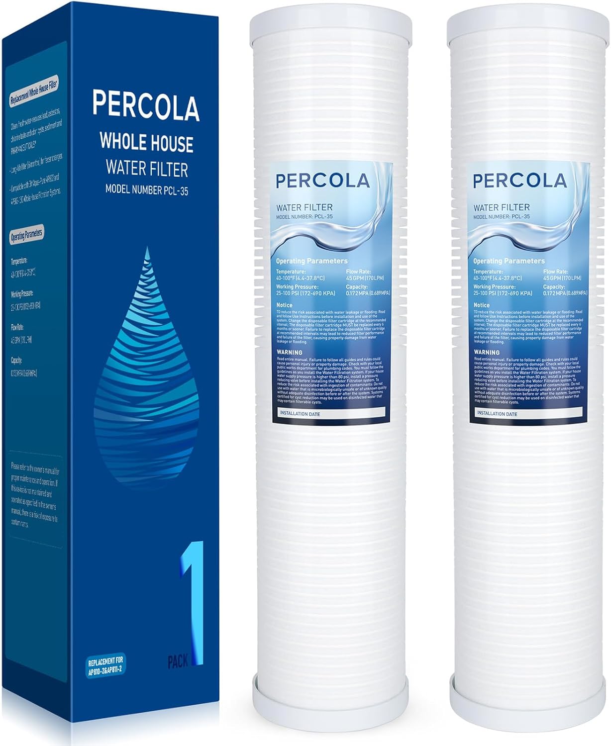 Amazon.com: PERCOLA AP810-2 Large Capacity Whole House Replacement ...