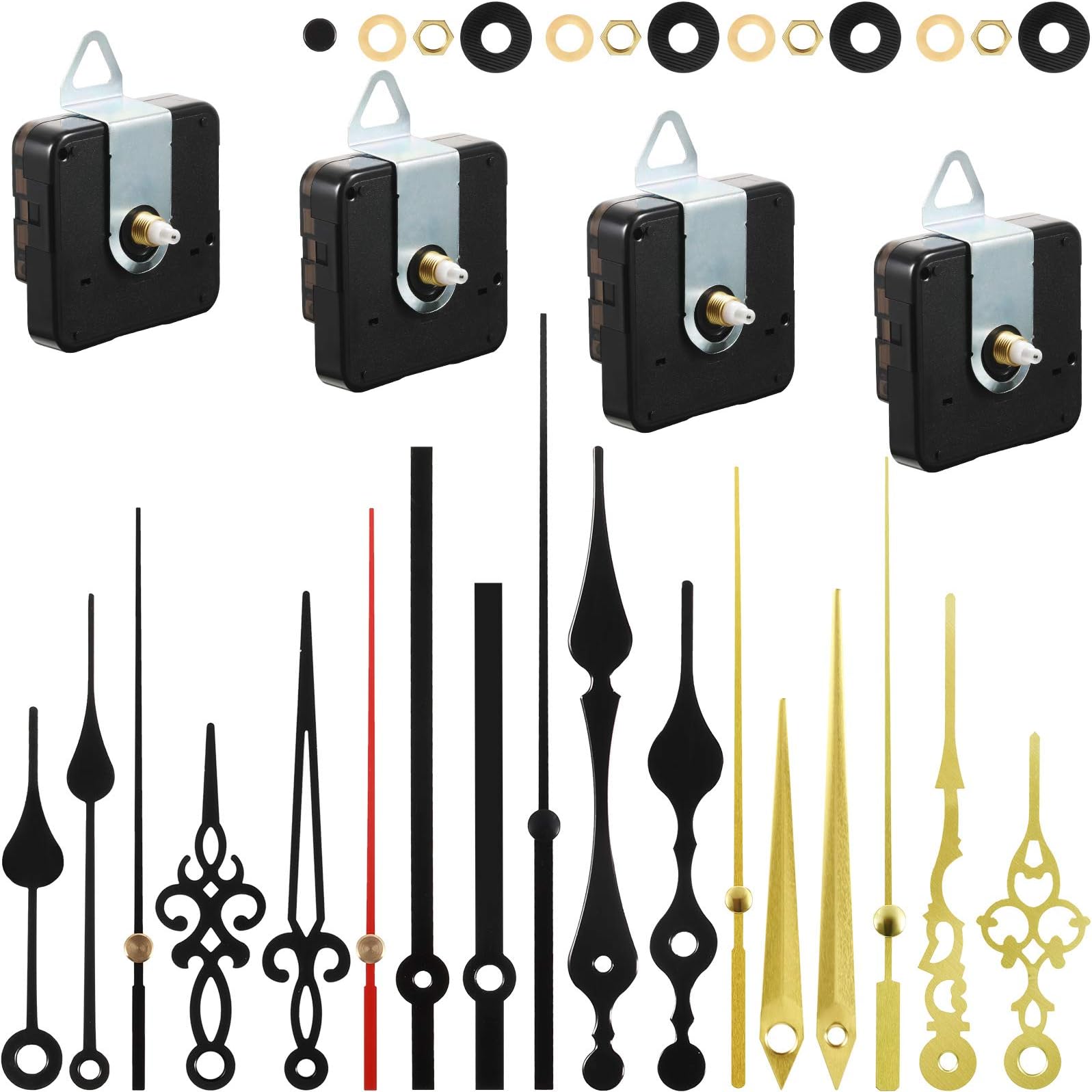 Amazon.com: 4 Pieces Quartz Clock Movement Mechanism Non Ticking DIY ...