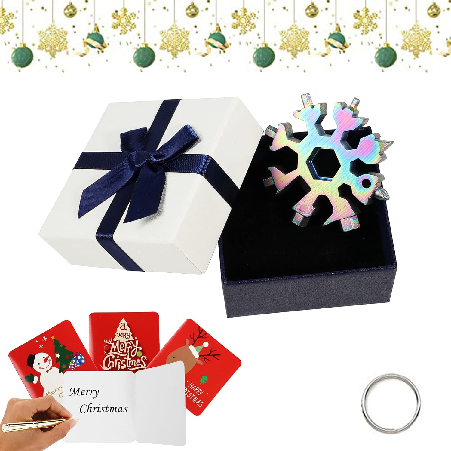 18-in-1 Snowflake Multi Tool Stainless Steel Multitool Card Snowflake ...