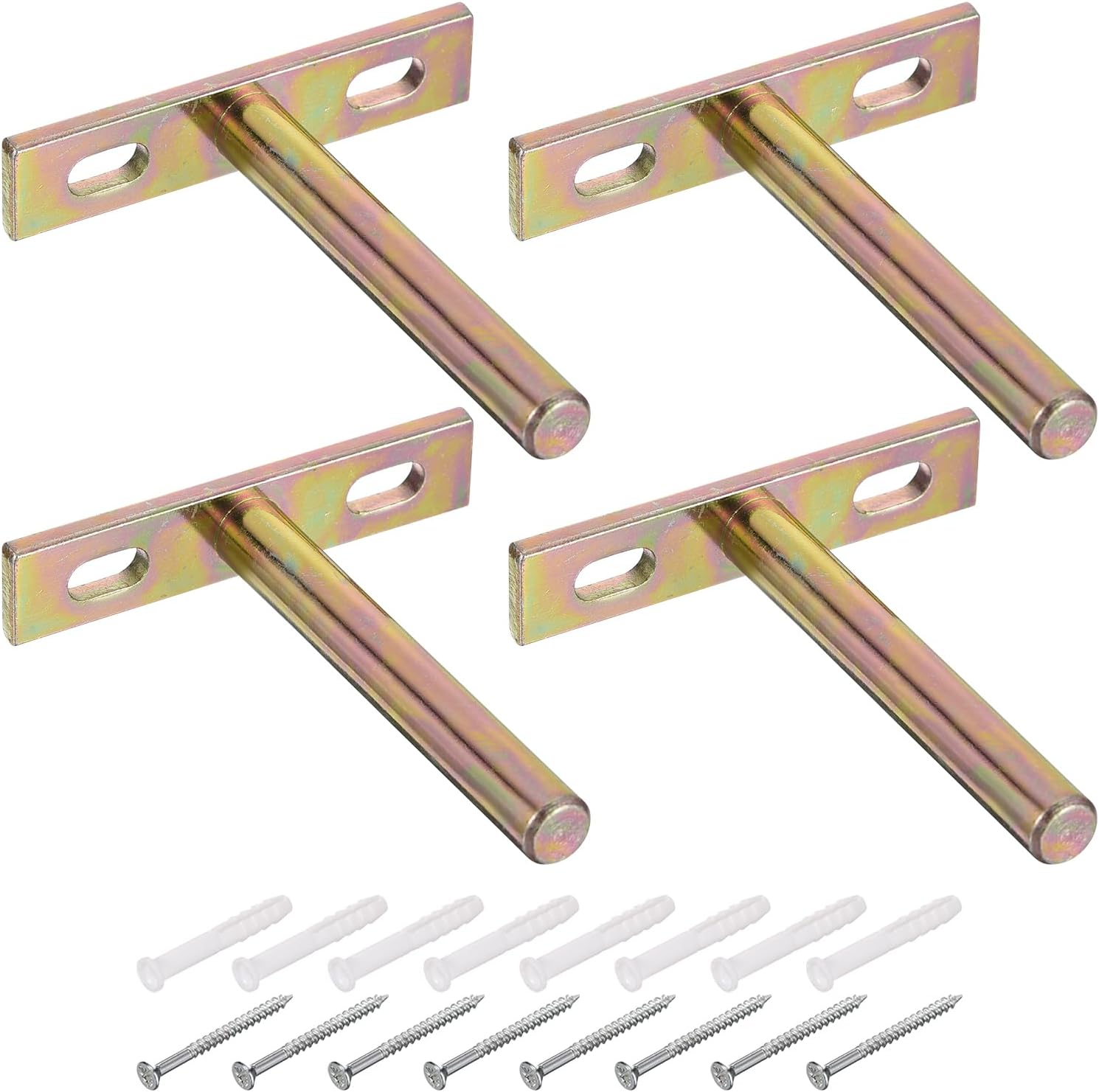 Amazon.com: uxcell 4Pcs Floating Shelf Bracket - 3 Inch Wall Mounting ...